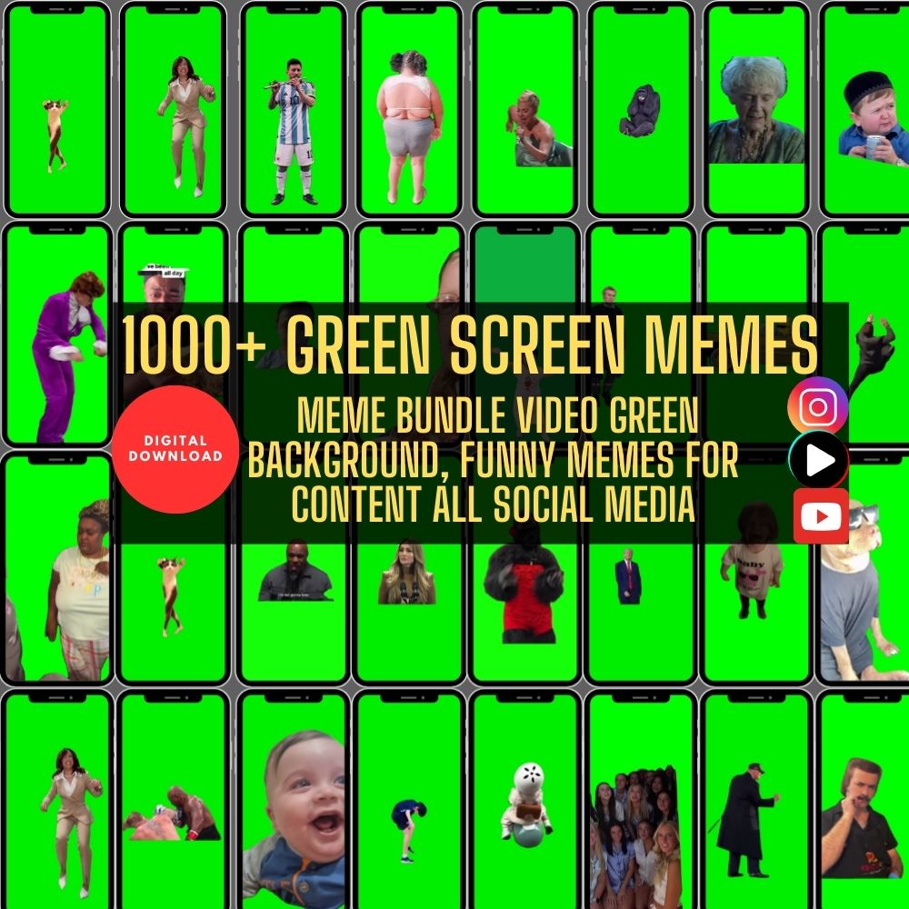 Green Screen Meme Emotes Pack: 1000+ Funny Video Overlays - Mooi Media