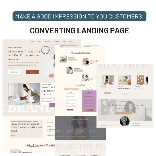Virtual Assistant Website Template – Canva Editable - Mooi Media