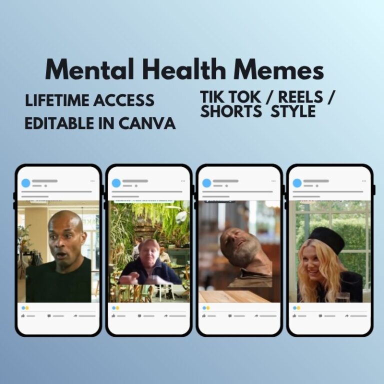 Mental Health Meme Templates for Reels & TikTok | Canva Meme Pack Viral ...