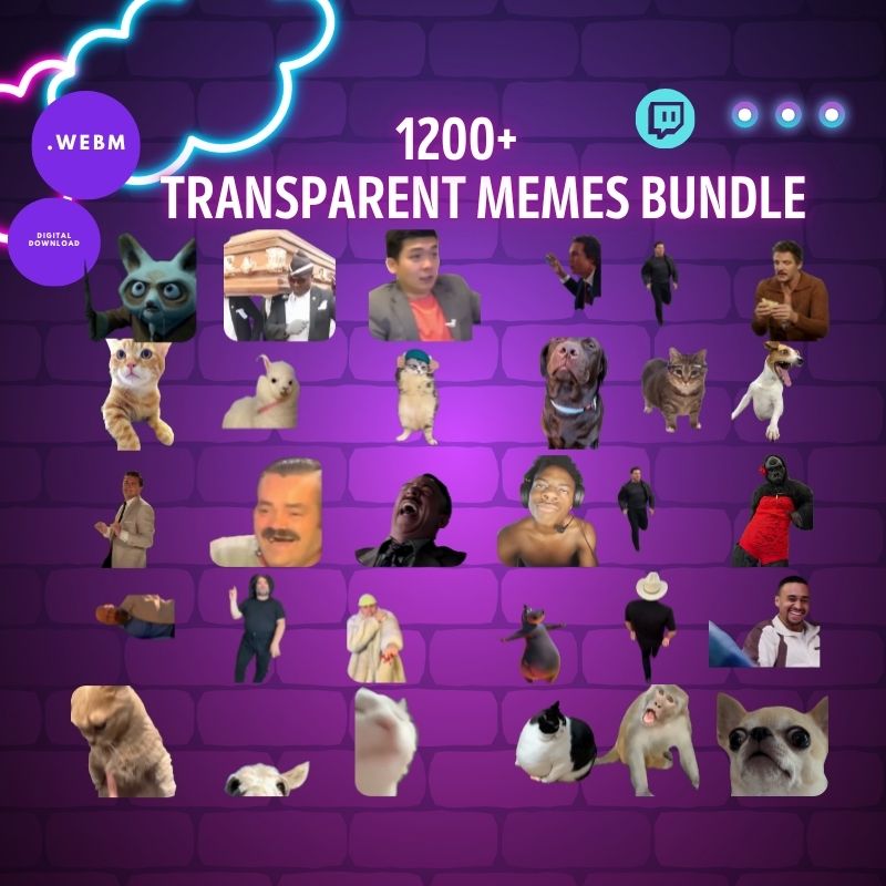 Meme Emote Bundle | Transparent WEBM Overlays - Mooi Media