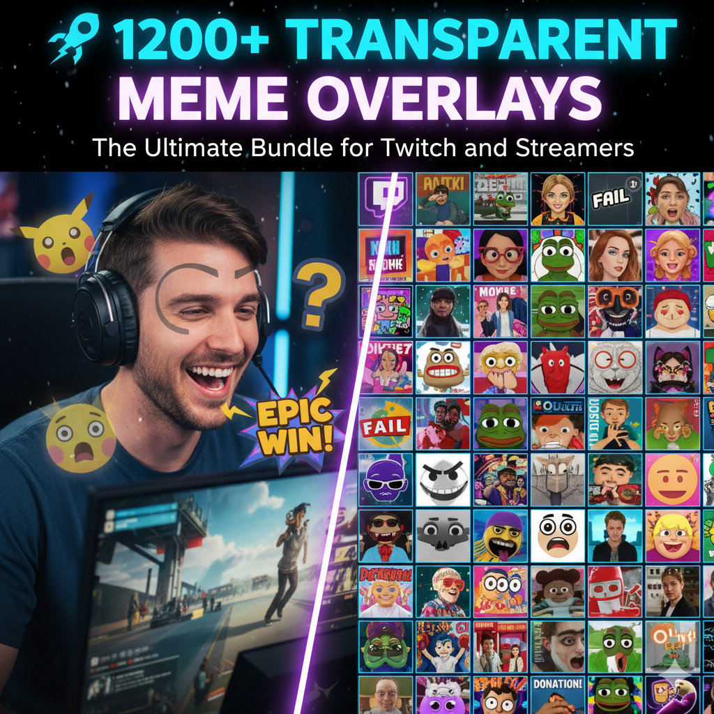 🚀 1200+ Transparent Meme Overlays: The Ultimate Bundle for Twitch and ...